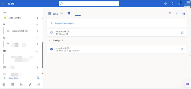 To do recurring tasks still not resolved - Microsoft Q&A