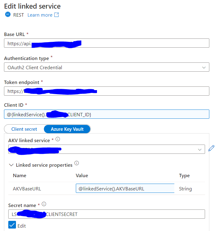 LinkedService parameterization - Microsoft Q&A