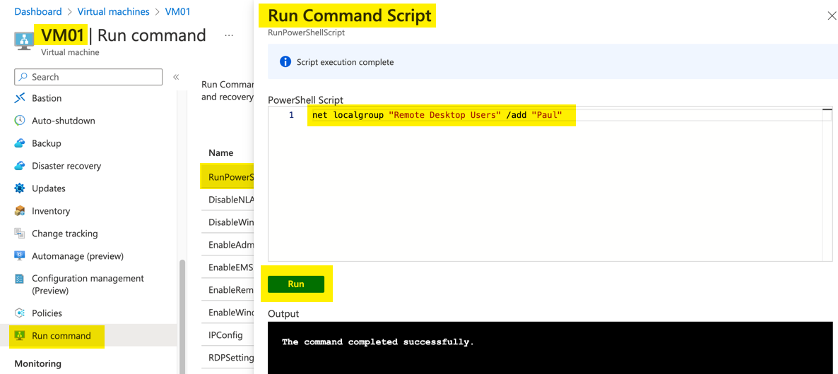 While in my vm I adjusted some setting related to Remote Desktop and I ...