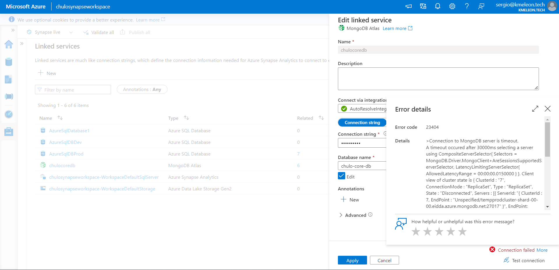 Connect Azure Synapse To Mongodb Database With A Private Endpoint Microsoft Qanda