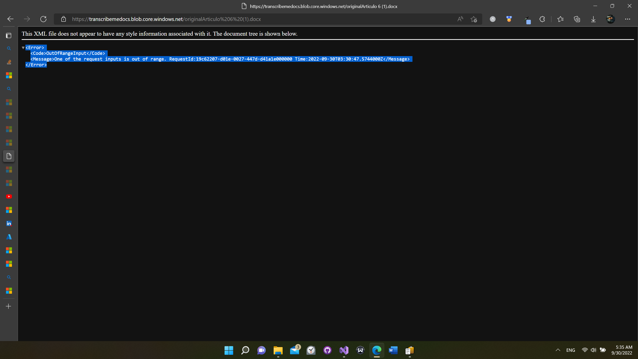 Azurerequestfailedexception Cannot Access Source Document Location With The Current