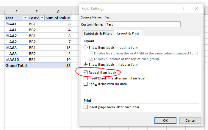 In Excel 365 is there a way to repeat labels in a pivot table? - Microsoft Q&A