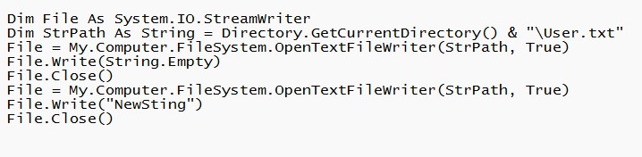 How to cleare all Texts To txt File using Vb.Net ? - Microsoft Q&A How to cleare all Texts To txt File using Vb.Net ? - Microsoft Q&A