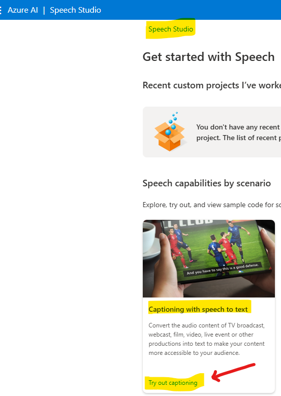 Microsoft: fix captioning by Speech Studio - Microsoft Q&A