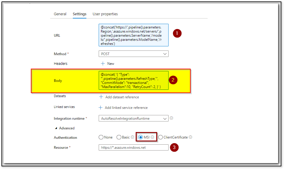 Azure Analysis Services Refresh Tabular Model Partition In Add Mode From Azure Data Factory