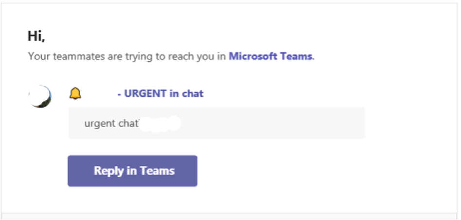 Urgent Chat Notification - Microsoft Q&A