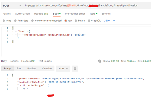 Operation not supported response when create upload session - Microsoft Q&A