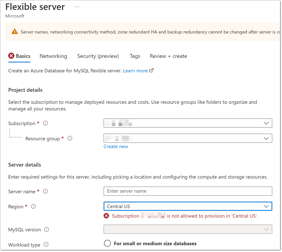 MySQL Flexible Server deployment fails - Microsoft Q&A MySQL Flexible Server deployment fails - Microsoft Q&A