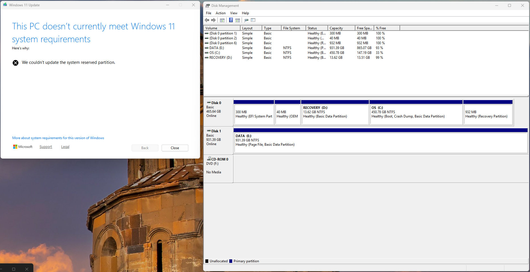 Windows 11: Can't update the system reserved partition - Microsoft Q&A