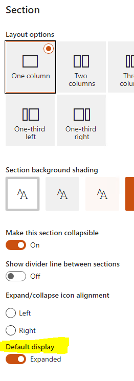 Sharepoint Collapse/ Expand store users last use setting - Microsoft Q&A