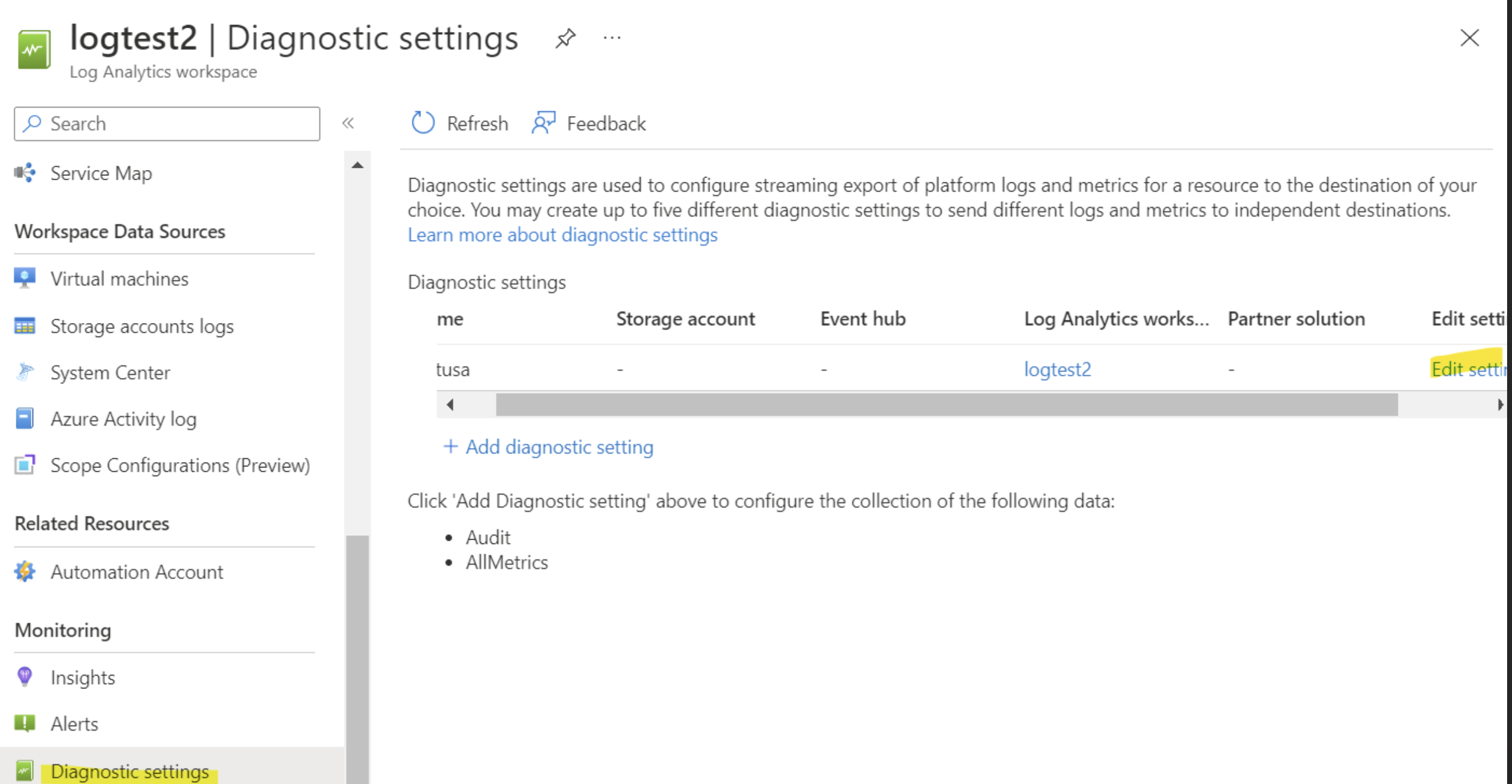 Can we turn-off/disable Diagnostic settings from SQL database without ... Can we turn-off/disable Diagnostic settings from SQL database without ...