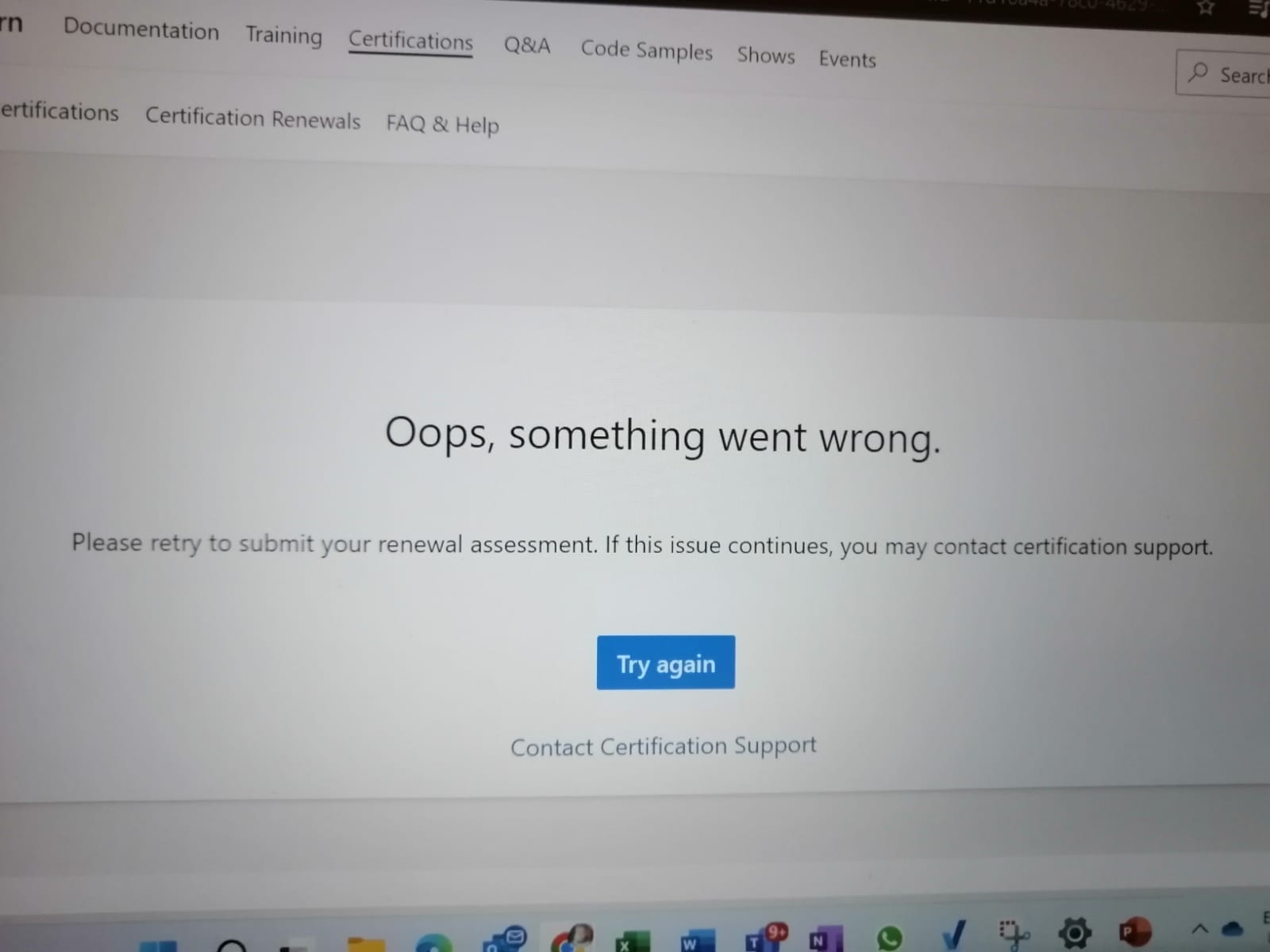 Getting an error message when trying to load results after renewing a ... Getting an error message when trying to load results after renewing a ...