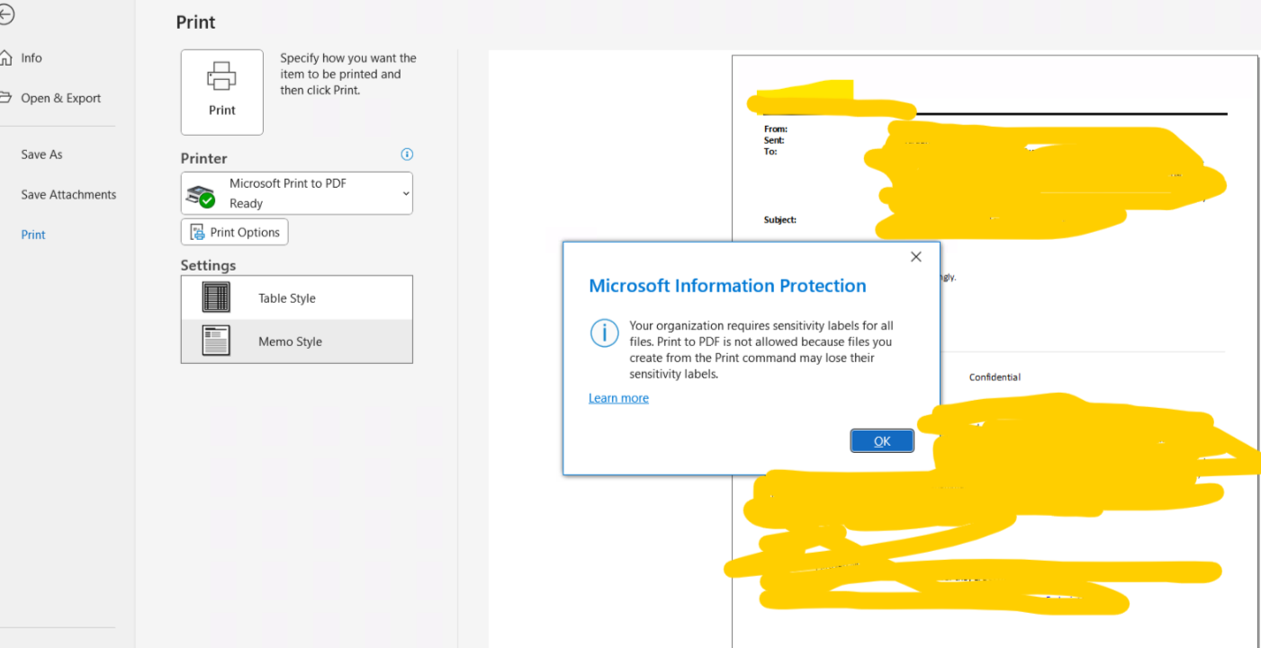 Purview Outlook mails to PDF conversion issue - Microsoft Q&A