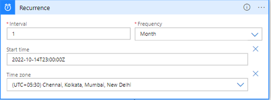 parallel flow with recurrence time schedule 2nd friday of every month ...