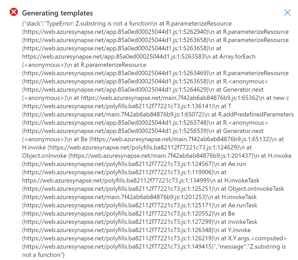 Generating Templates In Synapse Workspace Fails Due To Parameterized Spark Pool Microsoft Qanda 4847