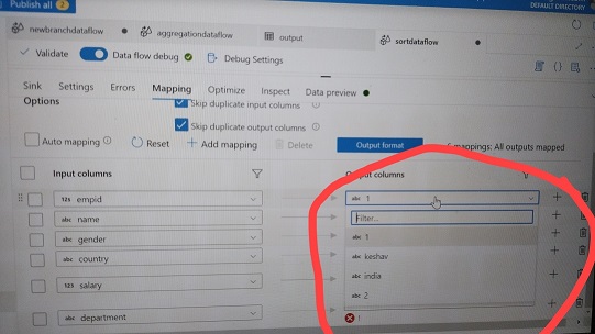While Performing Sink Manual Mapping For Any Operation In Mapping Dataflow I Cannot Get Or Edit