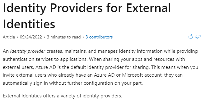 Cannot set up additional identities (eg. federated) for managed domains ...