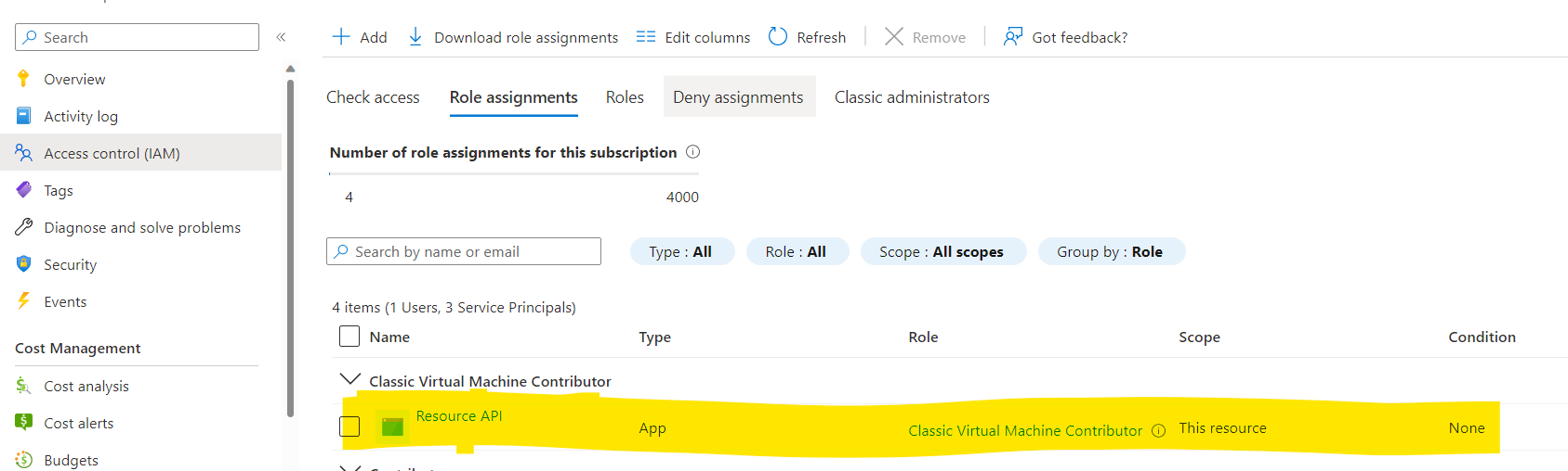 What role is needed for an application to read health check API ...