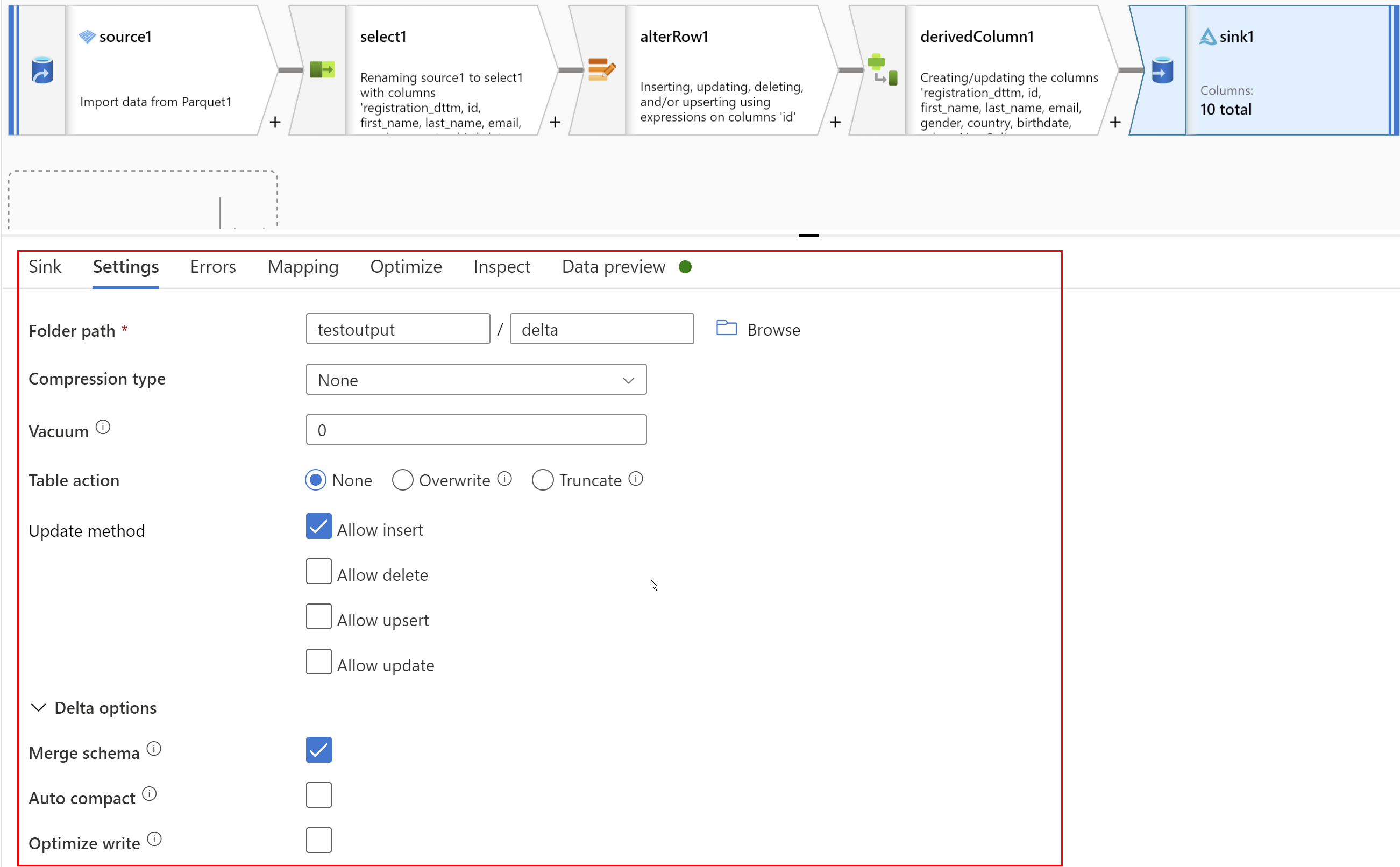 issue in delta sink - add new column - Microsoft Q&A