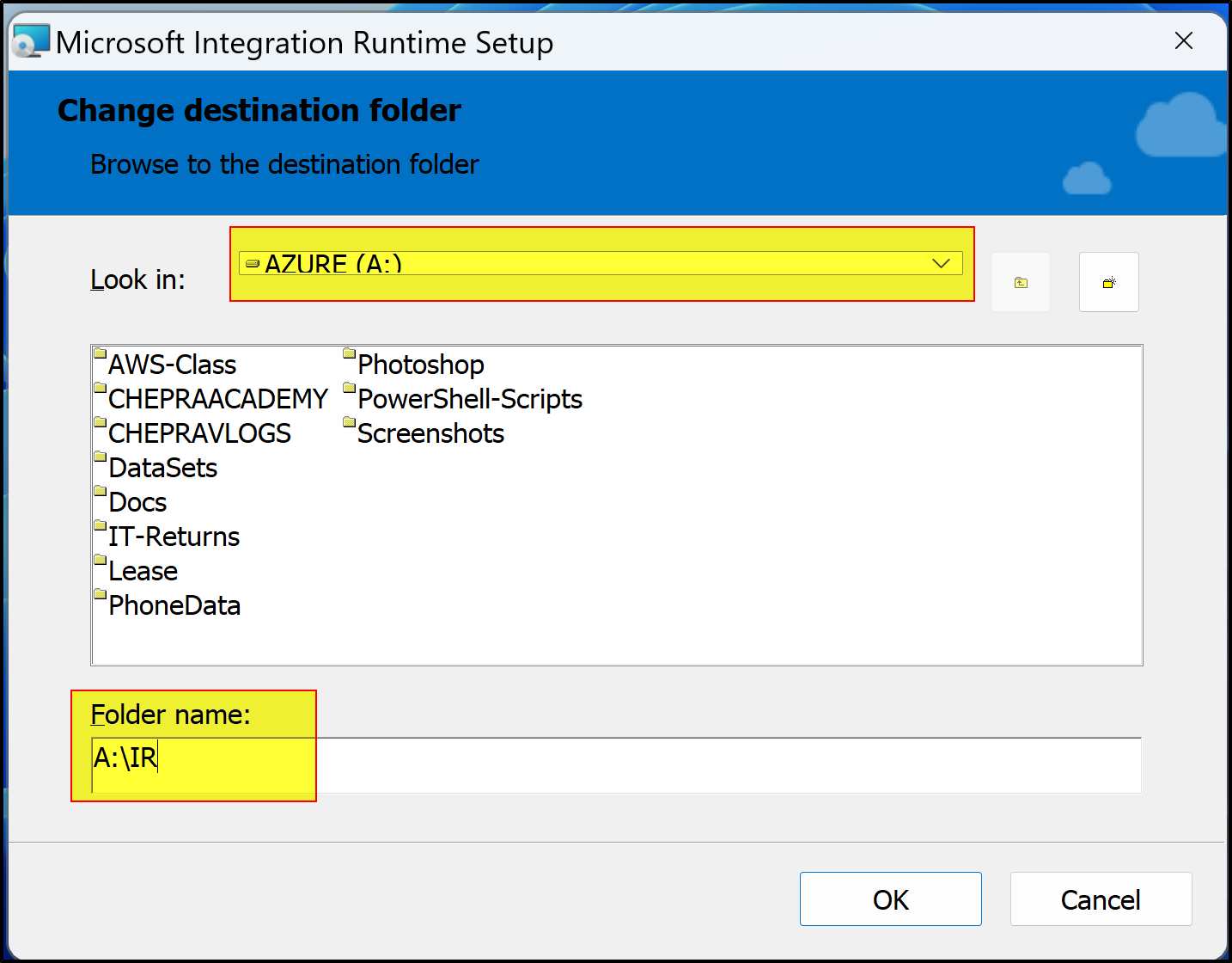 SHIR Disk Usage C or D? - Microsoft Q&A