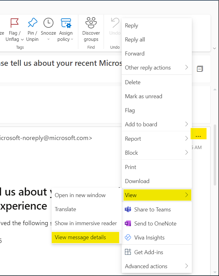 How to view message headers in OWA for .MSG files - Microsoft Q&A