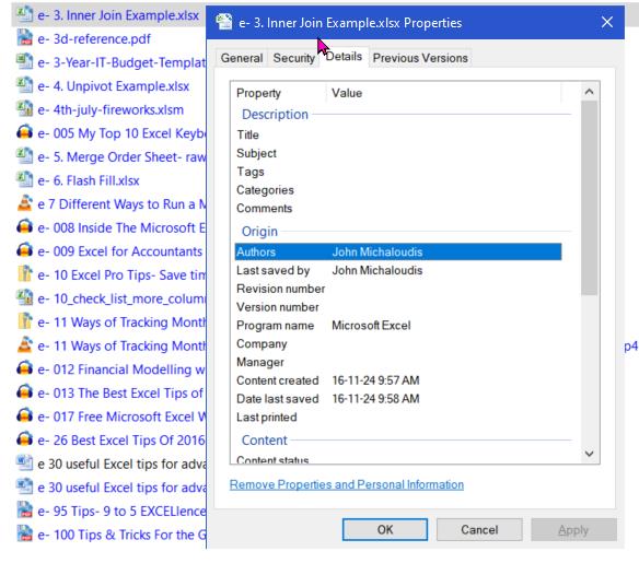 Sorting Excel Files by "Last Modified By" Parameter - Microsoft Q&A