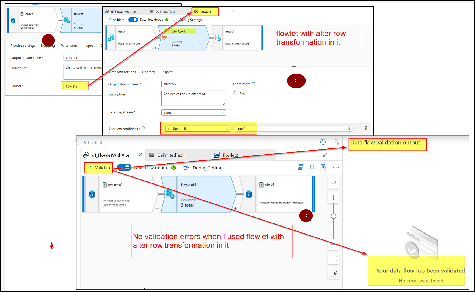 Alter row transformation in flowlet not considered by validation ...