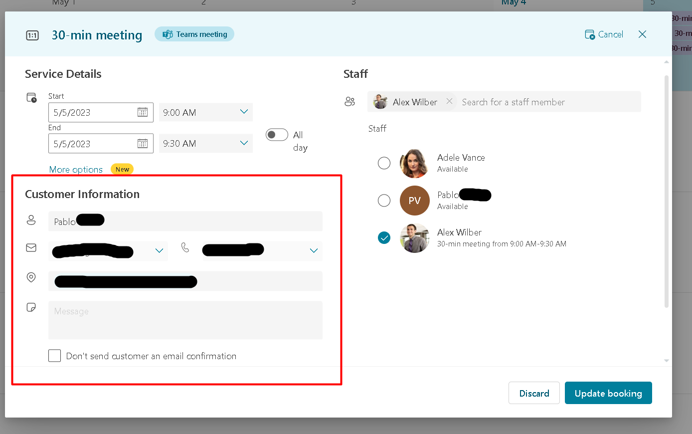 Customers list is coming empty in list of appointments - Microsoft Q&A