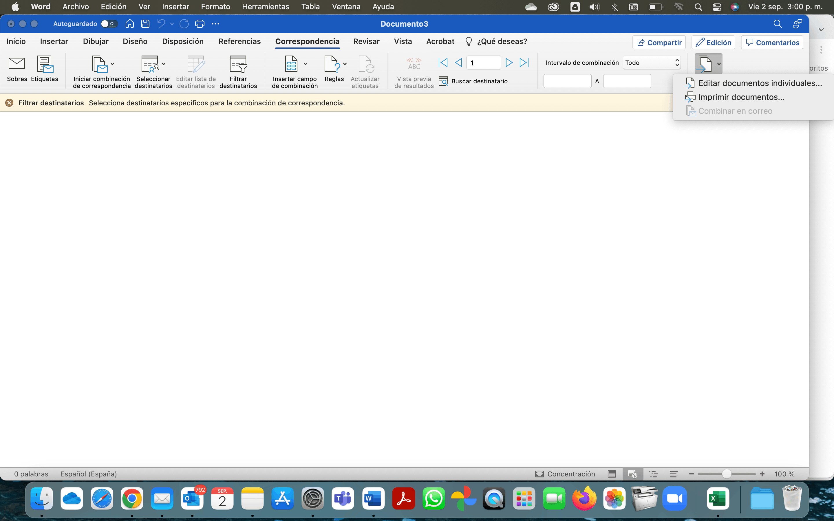 Combinar correspondencia en Macbook air - Microsoft Q&A