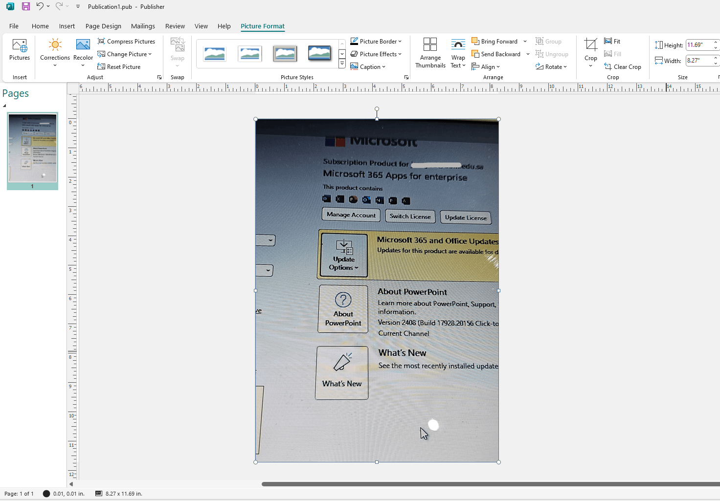 Publisher, saving as a picture - Microsoft Q&A