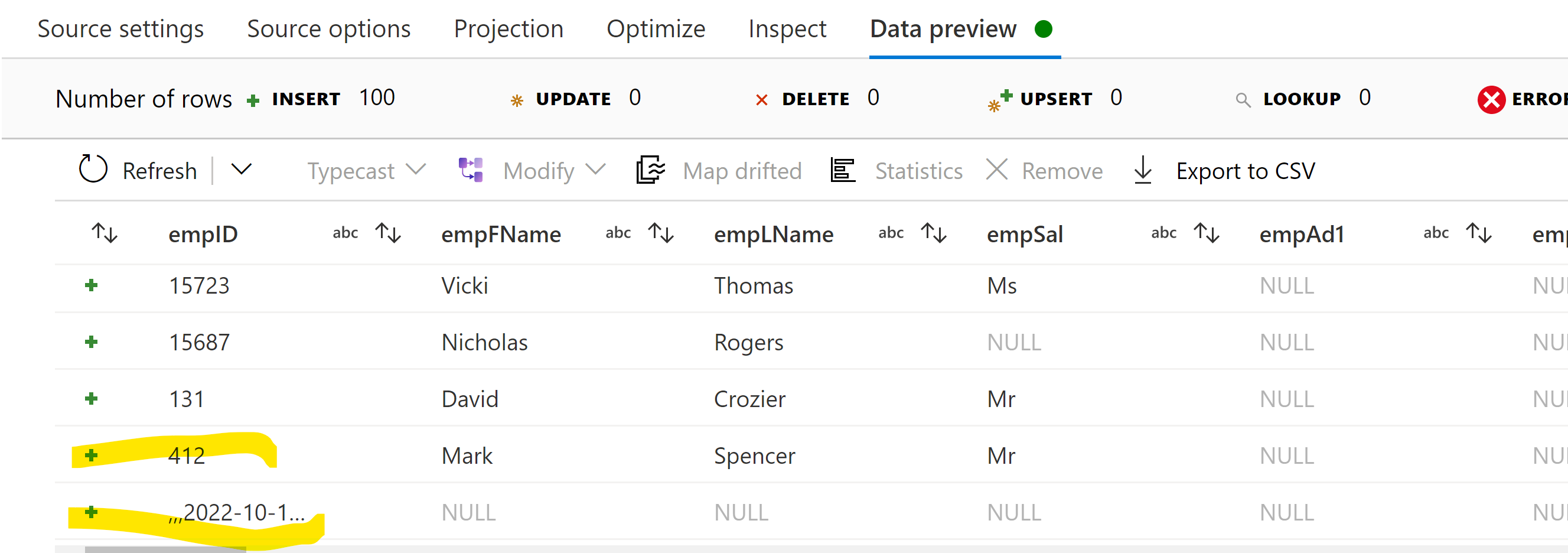 Blob Storage Giving Different Data On Data Preview Adf Microsoft Qanda