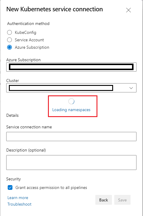 Cannot Setup A Kubernetes Service Connection Without Enabling Local Accounts Microsoft Qanda