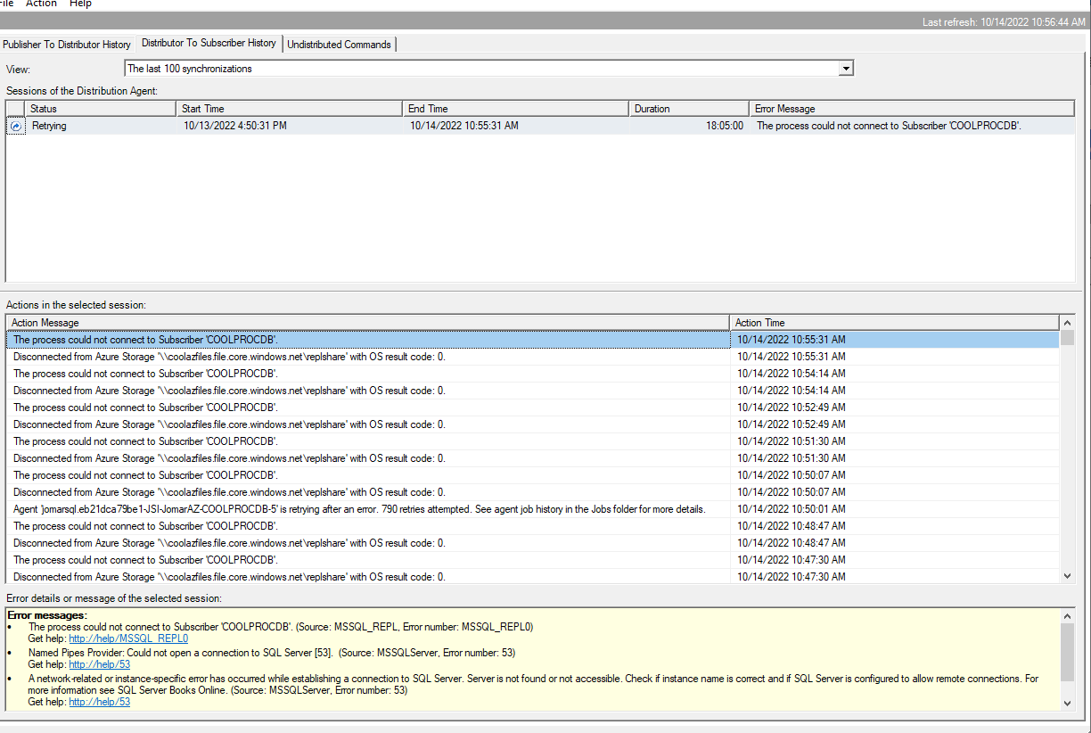 Azure Managed Instance Replication Cannot Connect To On Prem Subscriber Microsoft Qanda