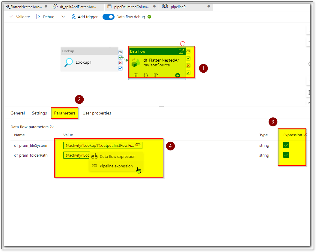 Adf Inline Dataset Parameterization Of Folderpath Microsoft Qanda