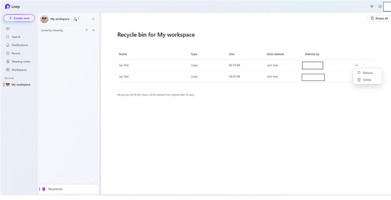How to Restore deleted files from Loop? - Microsoft Q&A