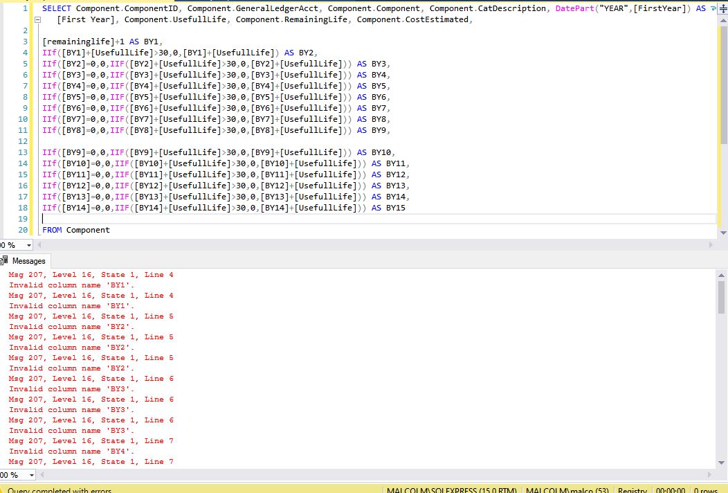 Query error message: Query error message: