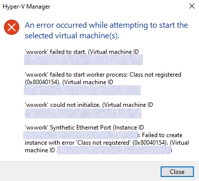 Hyper-V VMs failing to start - Microsoft Q&A