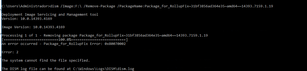 Solucionar Error Package_for_RollupFix Error: 0x80070002 Error: 2 - Microsoft Q&A