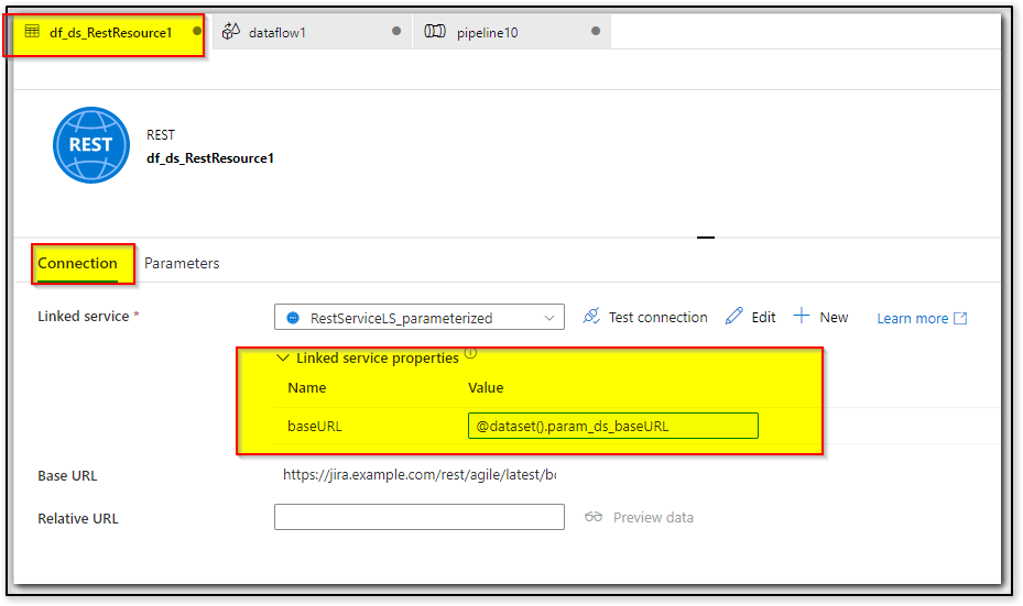 Parameterized Linked Service And Dataset Leveraged Within A Dataflow Microsoft Qanda