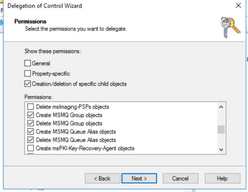 Delegated Permissions For Removing Msmq Sub Object In Ad Microsoft Qanda