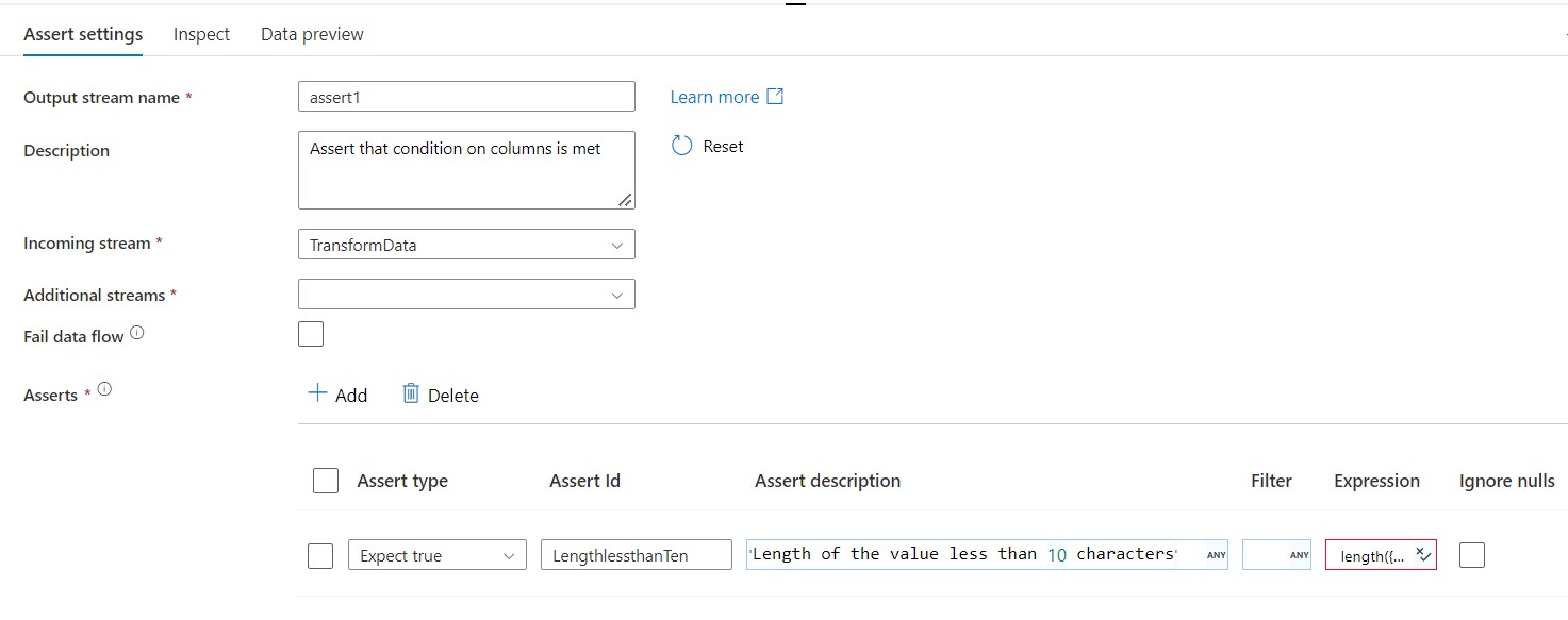 In ADF dataflow, Asserts are used for data quality and validations. Can't we read the rules from ...