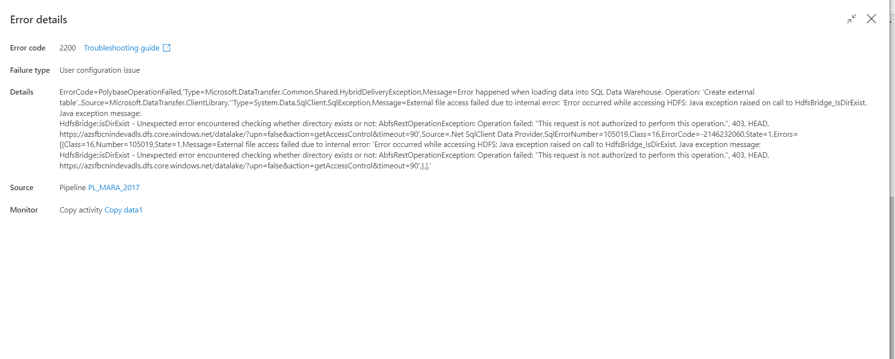 Azure Data Factory Copy Data Issue While Copy Data Into Azure Synapse Dedicated Sql Pool 1580