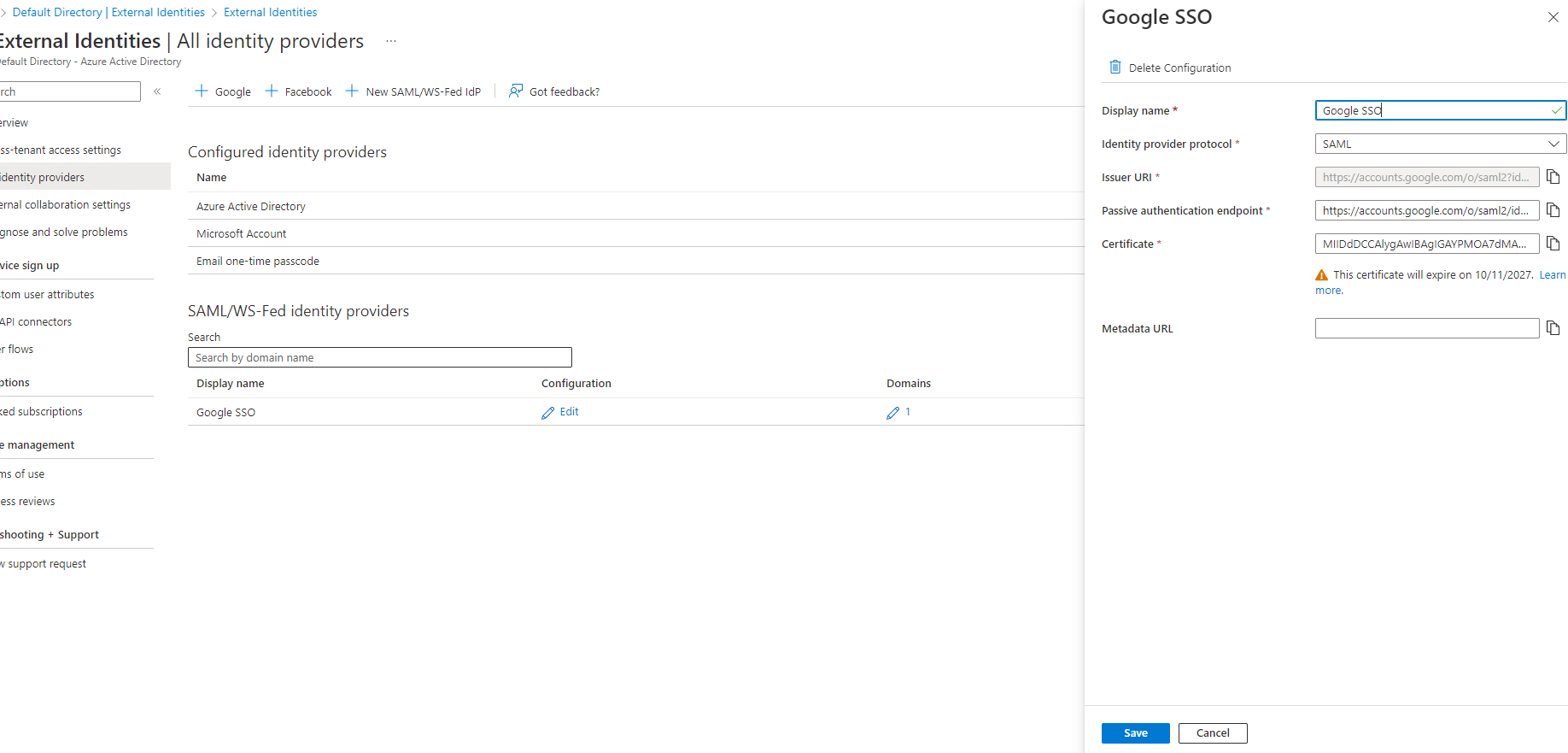 Cannot configure Google SAML as IdP - Receiving "Invitation redemption ...