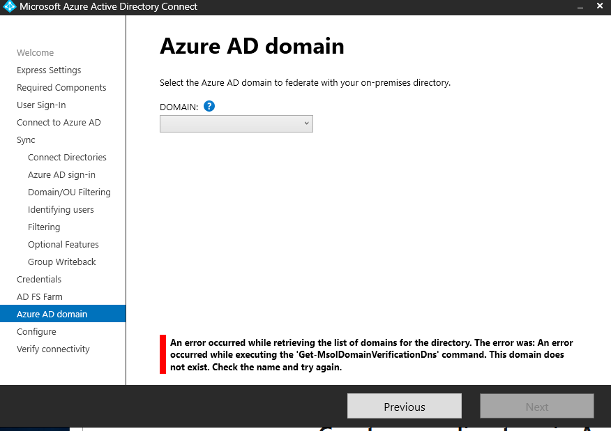 An Error Has Occured Azure Ad Connect Argumentoutofrangeexception Microsoft Qanda