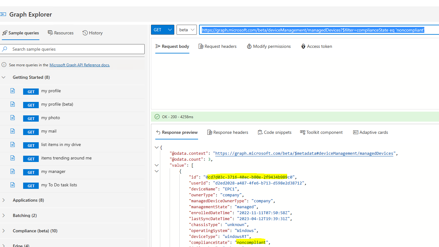 Intune compliance status API integration with Clearpass - Microsoft Q&A