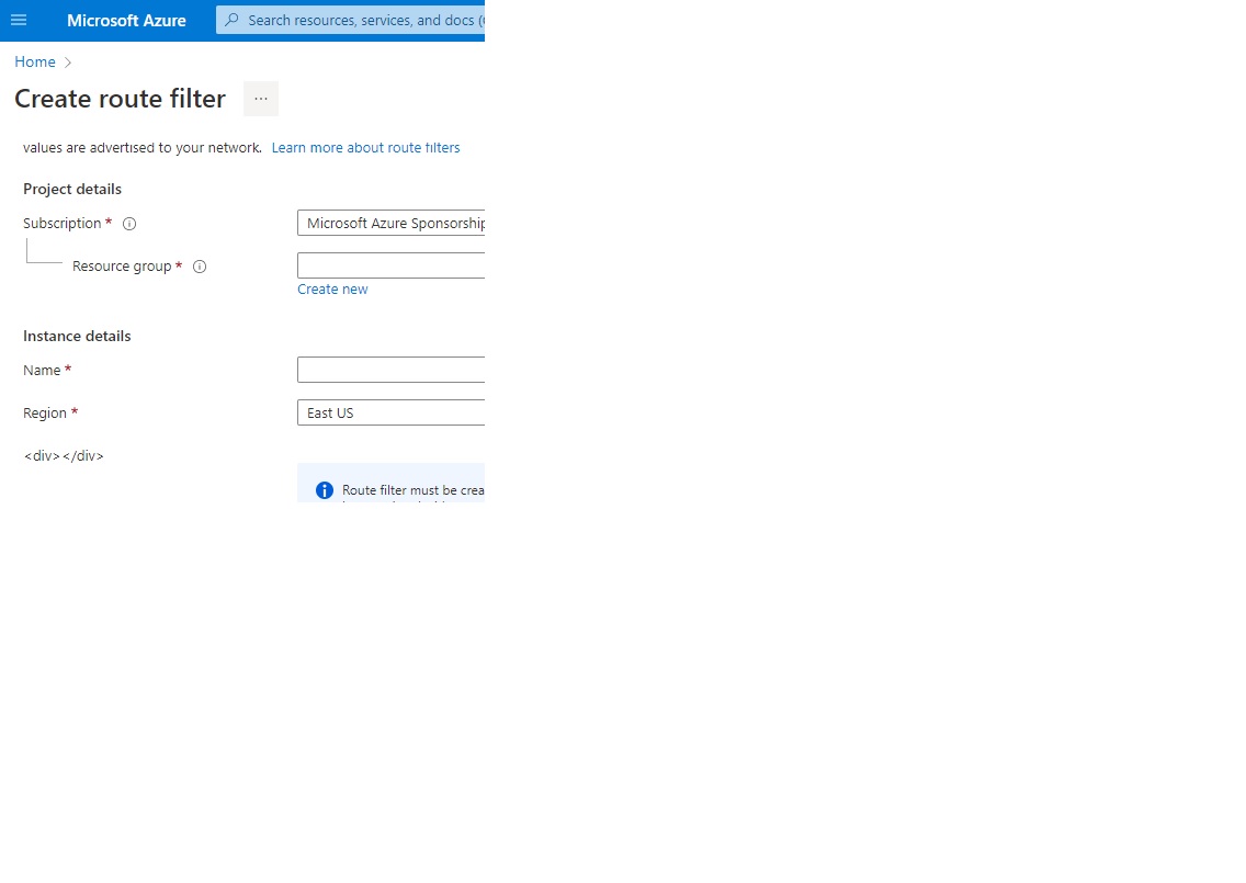 Azure Portal Code Issue In Route Filter Page Microsoft Qanda