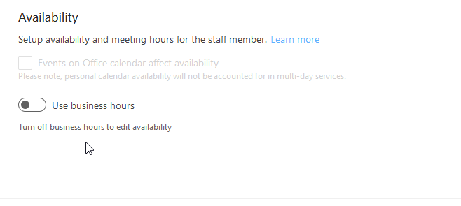 Microsoft Bookings not displaying Business Hours Adjustment option ...