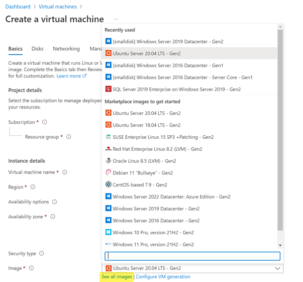 Is it possible to select gen 2 image when creating free azure linux VM? - Microsoft Q&A