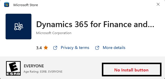 No Install button on Dynamics 365 for Finance and Operations ...