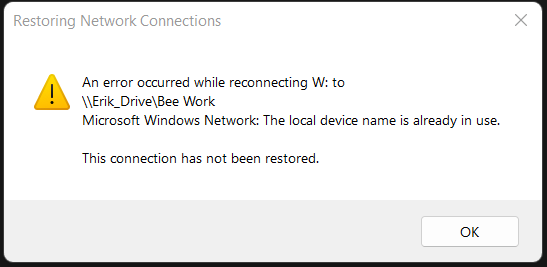Mapped network drive will not reconnect after a establishing a VPN in ...